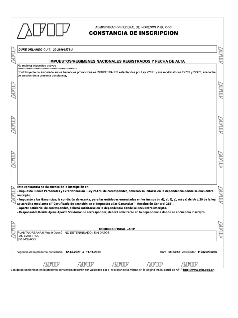 AFIP - Administración Federal de Ingresos Públicos | PDF