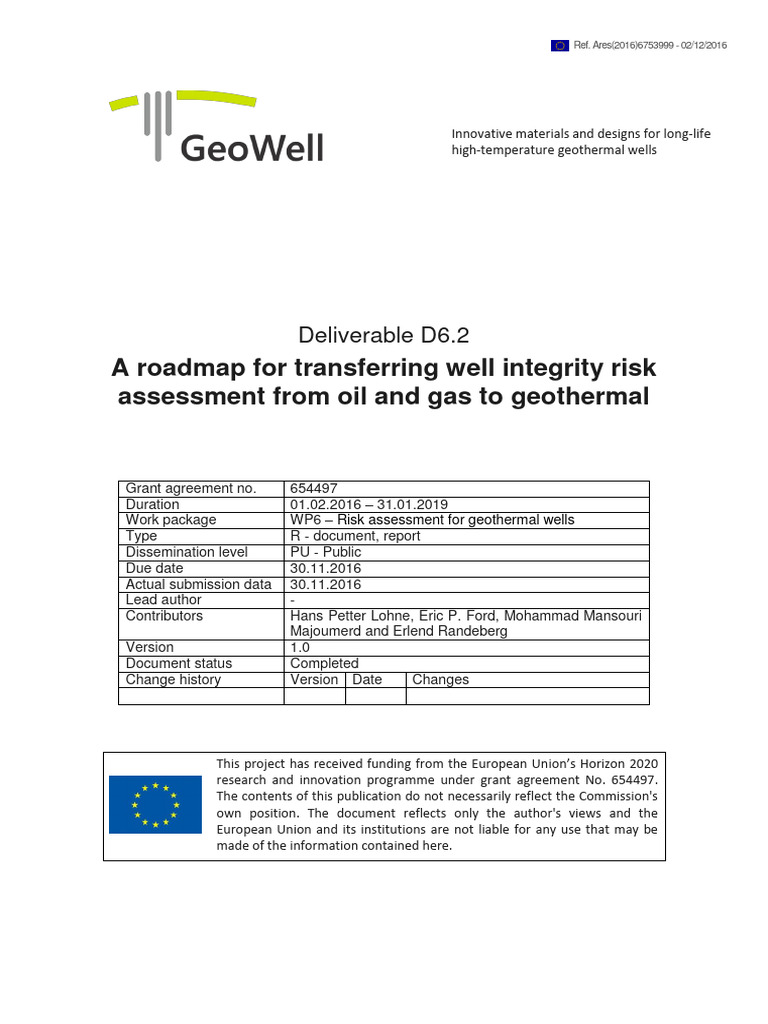 A Roadmap For Transferring Well Integrity Risk Assessment From Oil and ...