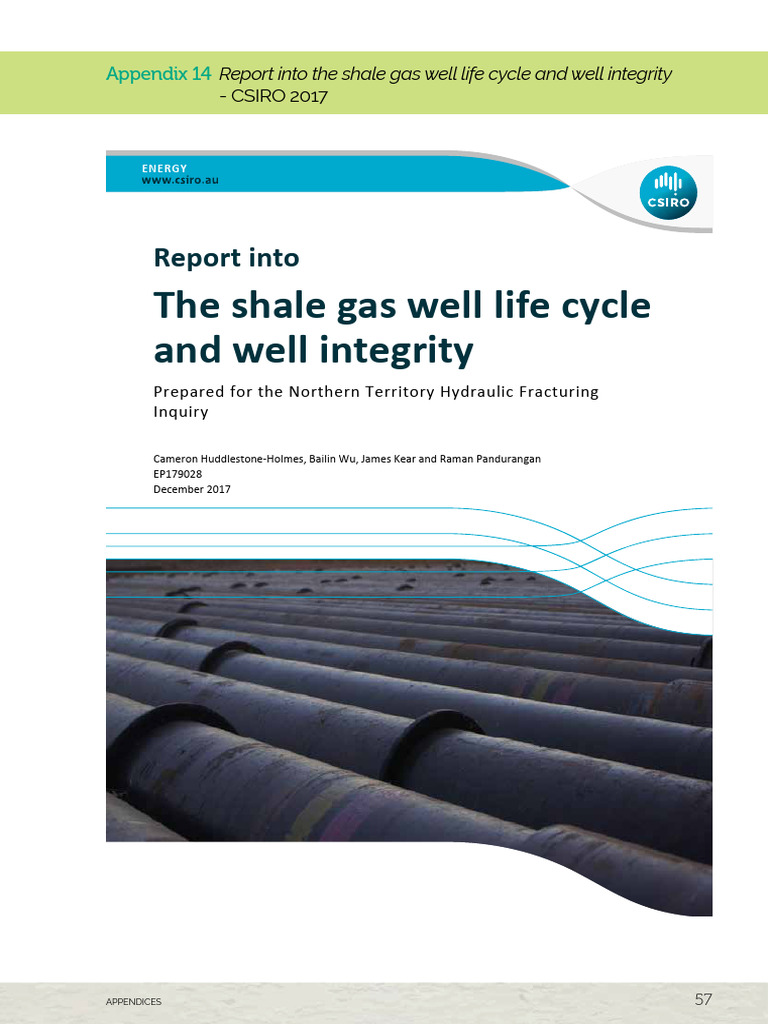 Appendix 14 Report Into The Shale Gas Well Life Cycle and Well Integrity CSIRO 2017 | PDF ...