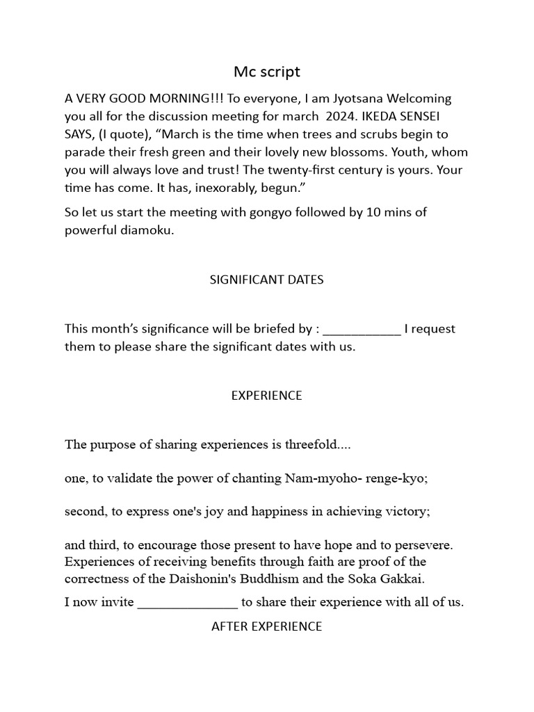 MC Script March | PDF