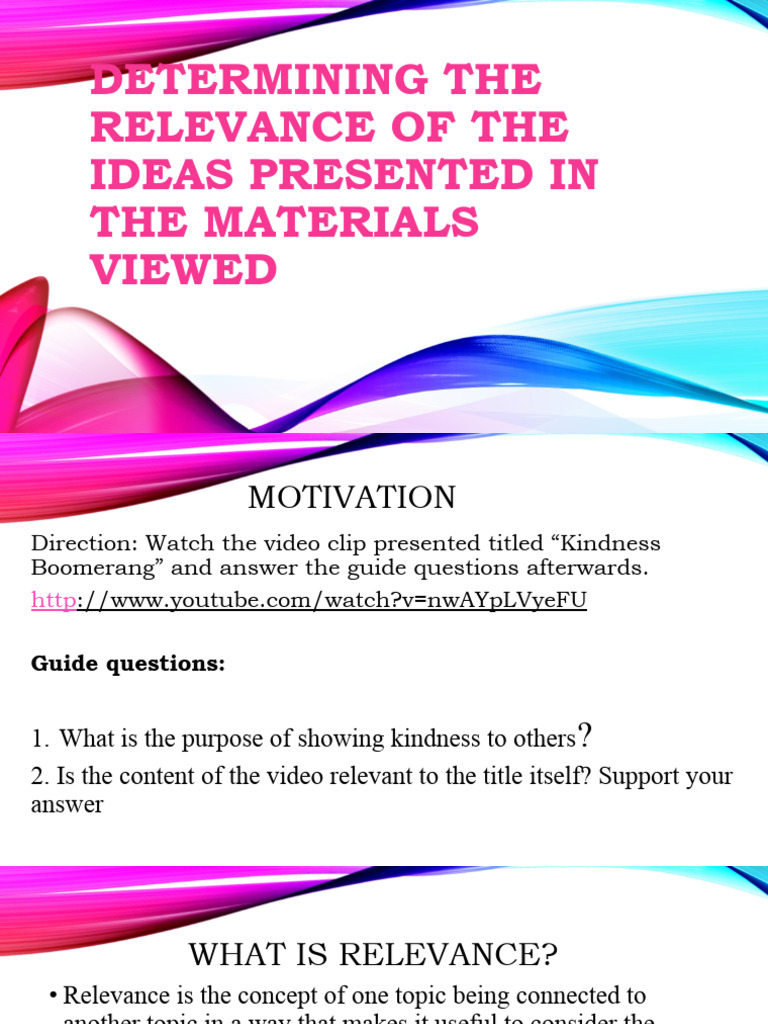 Relevance of Ideas | Download Free PDF | Relevance | Information