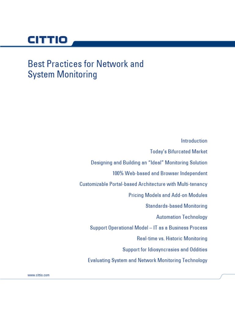 Best Practices for Network Monitoring | PDF | Web Application | World ...