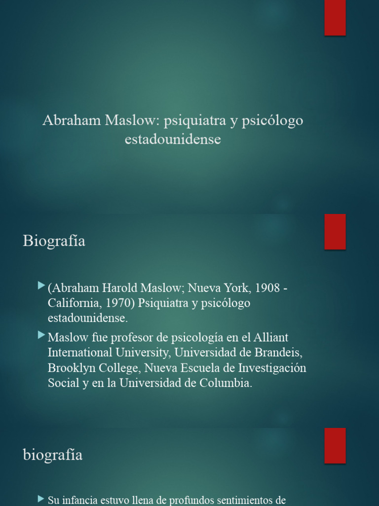 Abraham Maslow | Descargar gratis PDF | Autoestima | Sicología