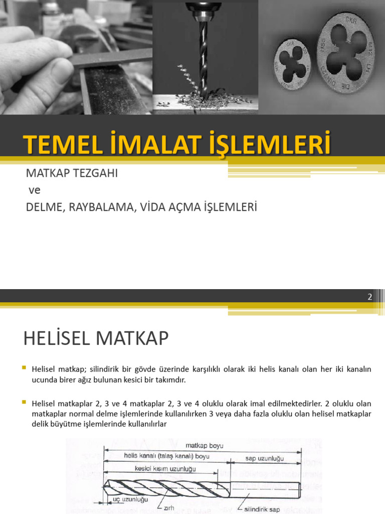 Temel İmalat Delik Kılavuz Rayba Pafta | PDF