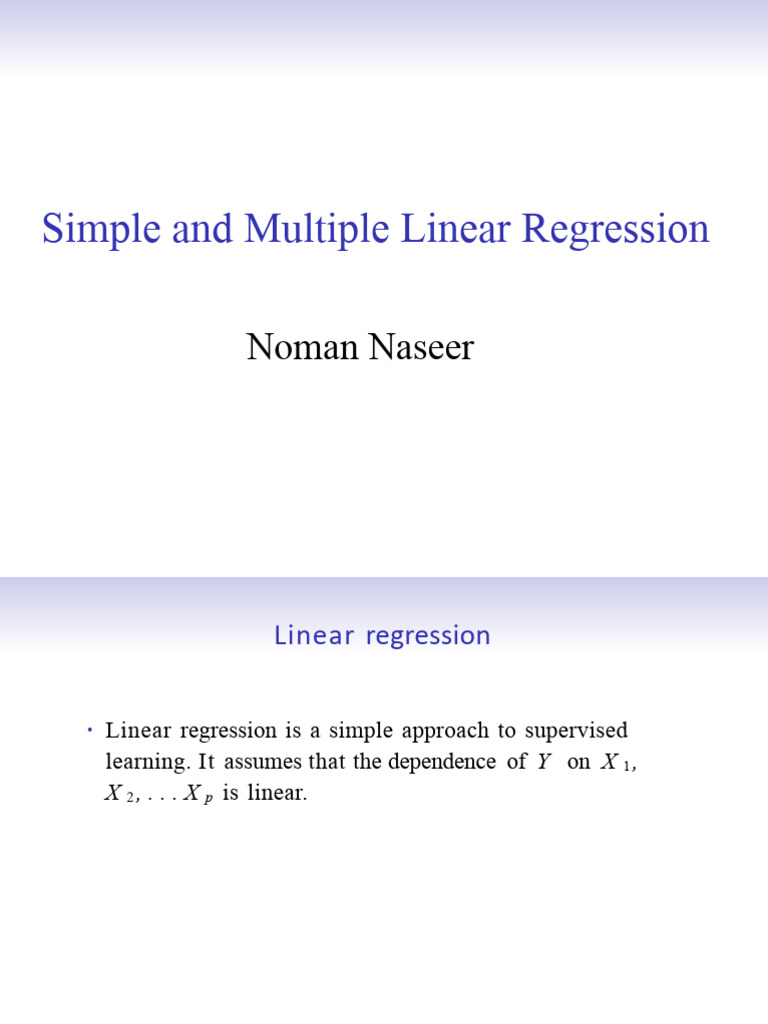 5 Noman Naseer Linear Regression | PDF | Linear Regression | Ordinary Least Squares