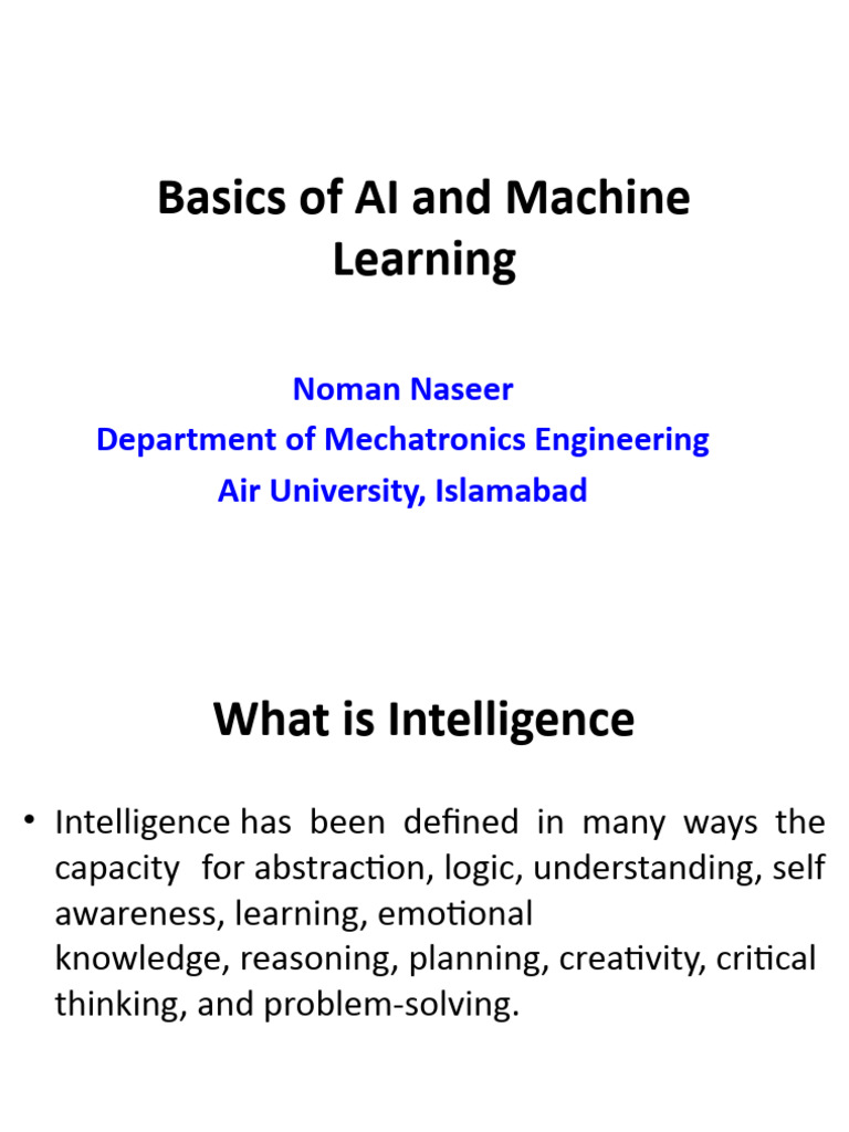 2 - Noman Naseer - Intro To AI, Machine - Learning - KNN - NBC - K ...