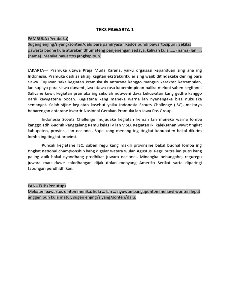 teks pawarta | PDF