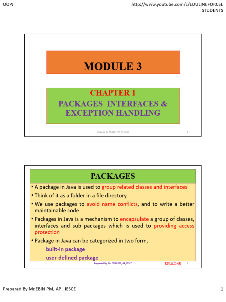 Oopj Module3 Note | PDF