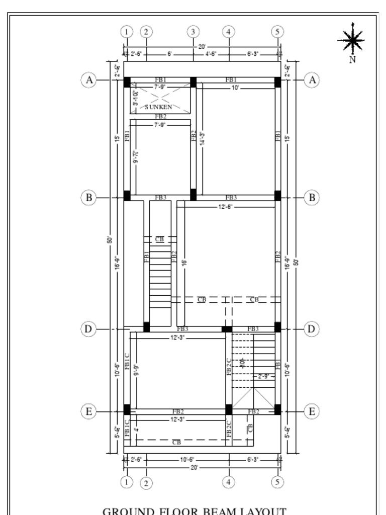 Ground Floor Beam Layout | PDF