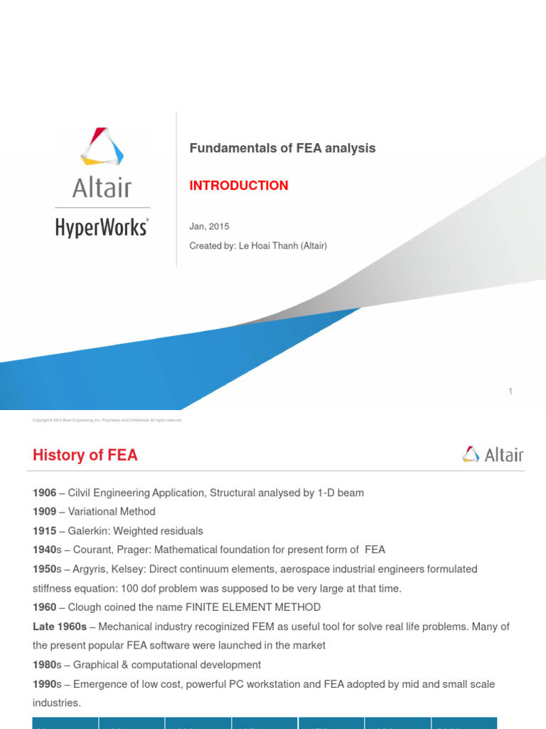 01-Fundamentral of FEA Analysis_Intro | PDF | Finite Element Method | Applied Mathematics