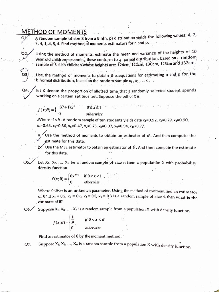 Method of Moments and MLE Estimators | PDF | Estimation Theory ...
