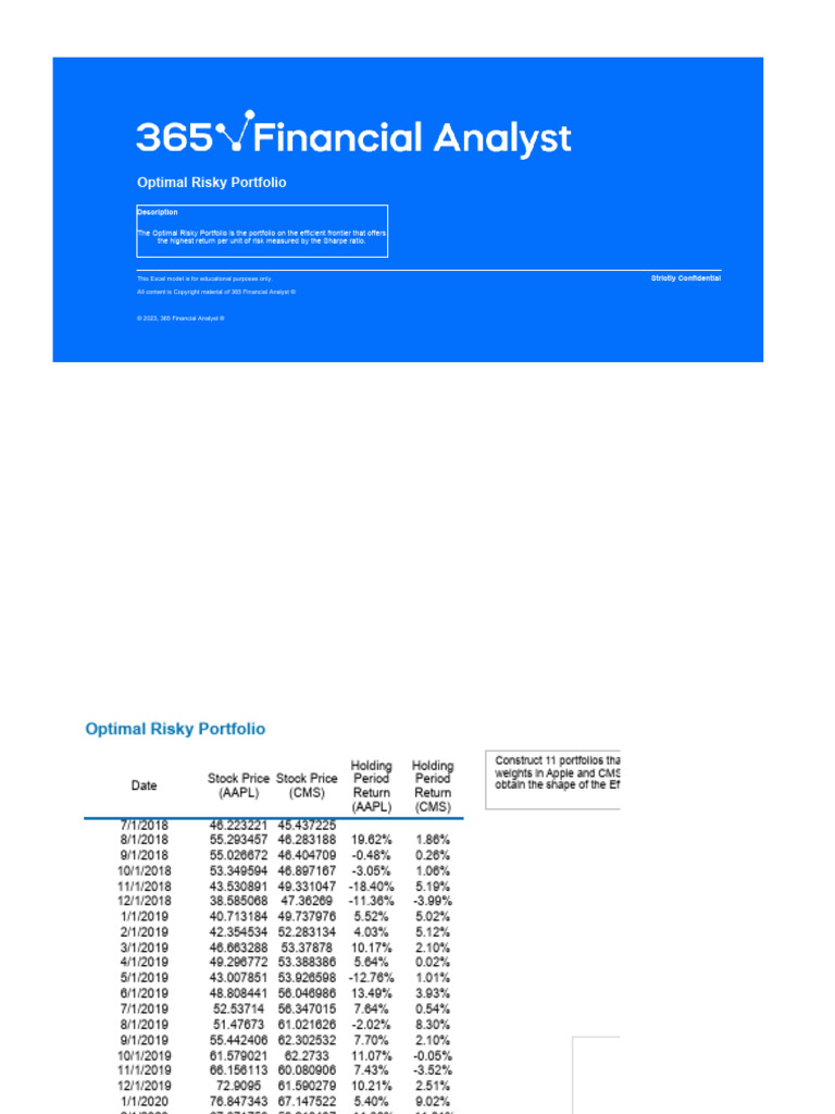 93 Optimal Risky Portfolio | PDF | Modern Portfolio Theory | Private Sector