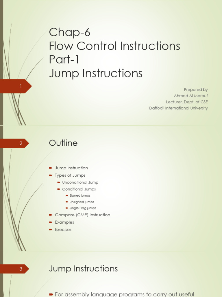 Assembly Jump Instructions Guide | PDF | Central Processing Unit ...