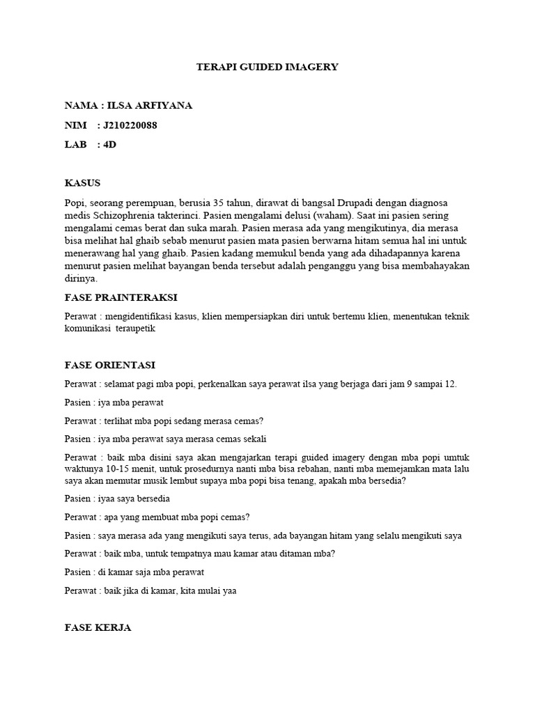 Terapi Guided Imagery Ilsa Ar | PDF | Pengembangan Diri