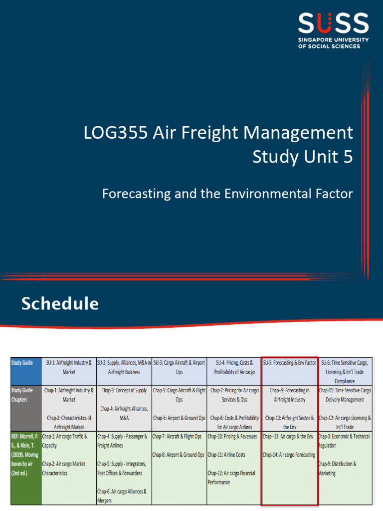 SUSS LOG355 Study Unit 5 (2024) | PDF | Forecasting | Air Traffic Control