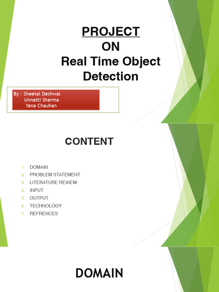 Real TIme Object Detection | PDF