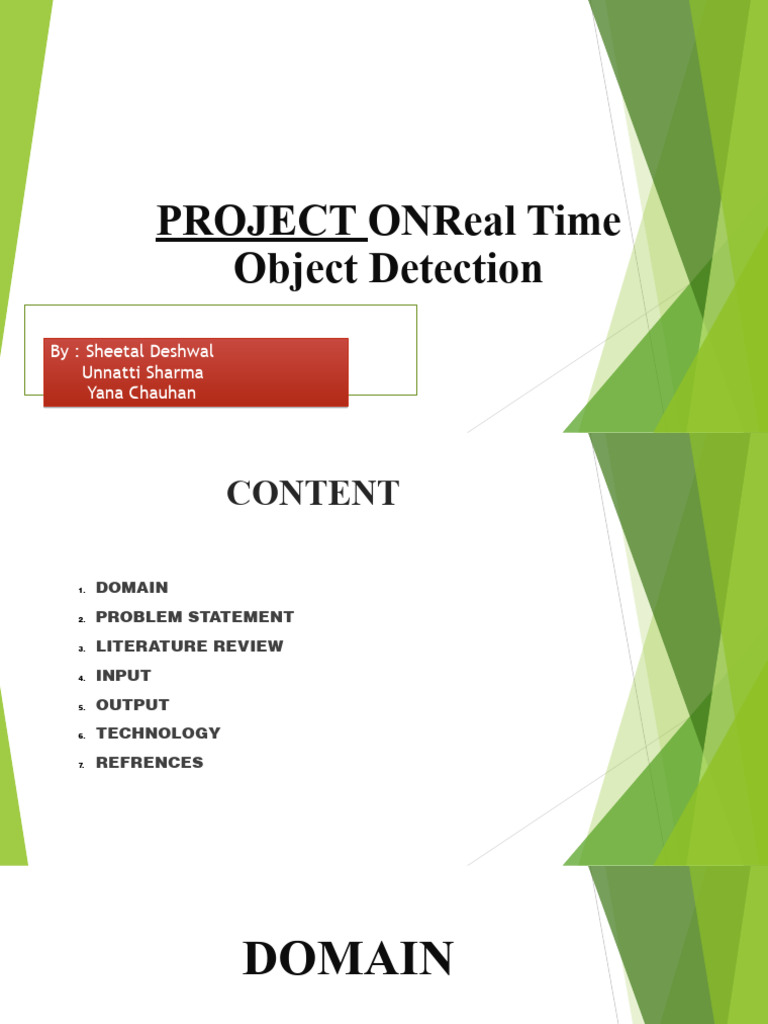 Real TIme Object Detection | PDF