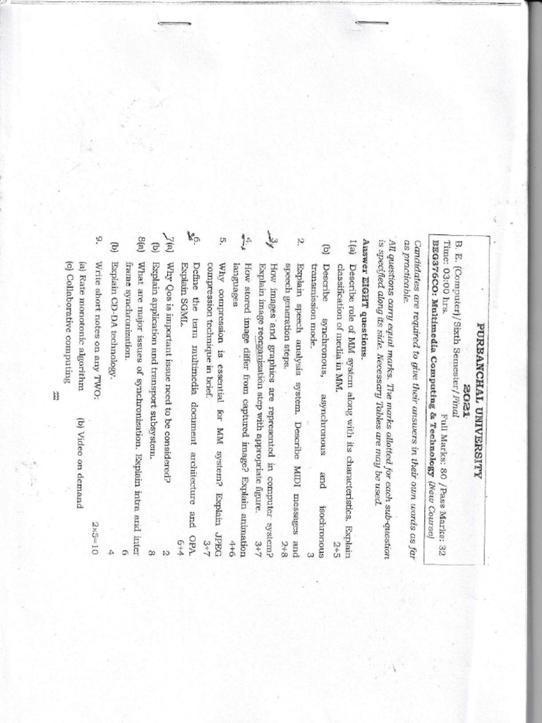 6thsemquestion | PDF | Computing | Computer Engineering