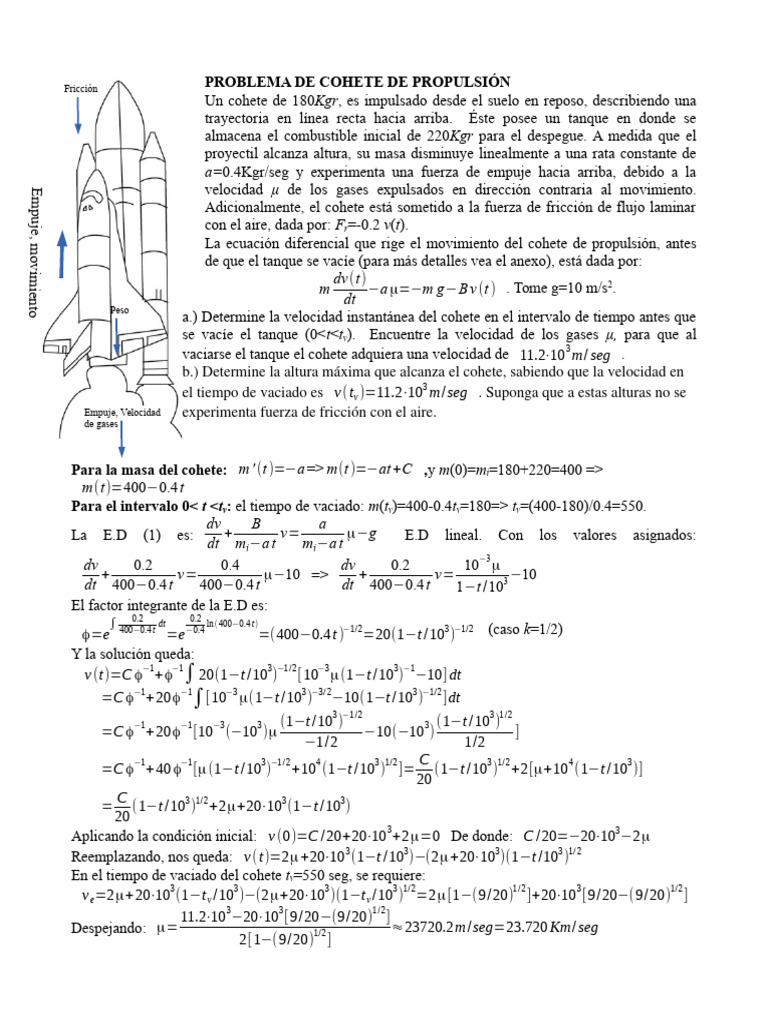 Ejemplo Cohete Propulsion | PDF