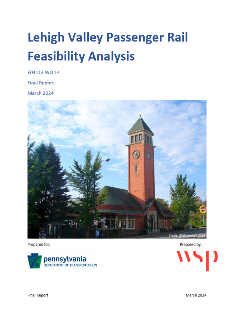 Lehigh Valley Passenger Rail Study | PDF | Septa | Nj Transit