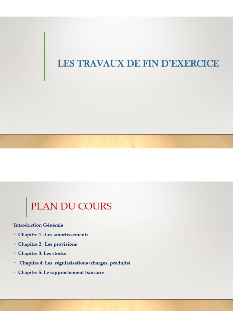 Travaux D Inventaire Iy Partie 2 Pdf Dépréciation Immobilisations