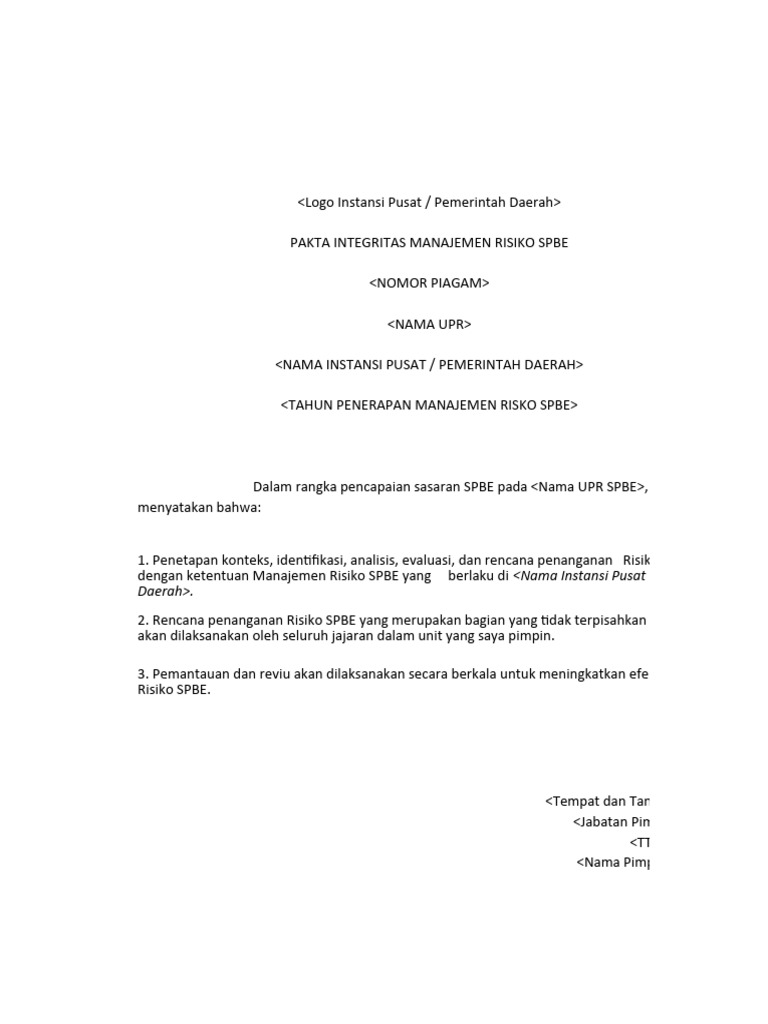 Form MR SPBE + Tabel Bantu - Kosong | PDF