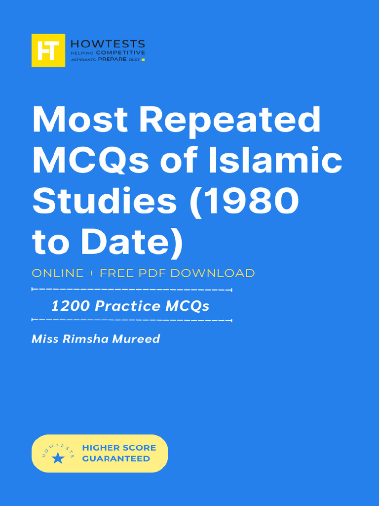 Most Repeated MCQs of Islamic Studies (1980 To Date) - Answer - 5 | PDF | Muhammad | Ali