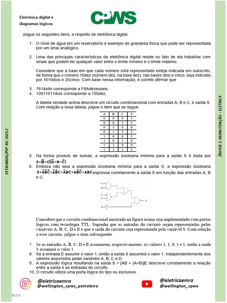 Lista+de+eletro Nica+digital+e+diagramas+lo Gicos | PDF | Rede elétrica | Eletrônicos