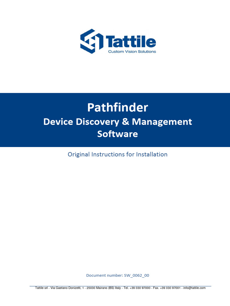 Tattile PathFinder User Manual V04 | PDF | Icon (Computing) | Ip Address