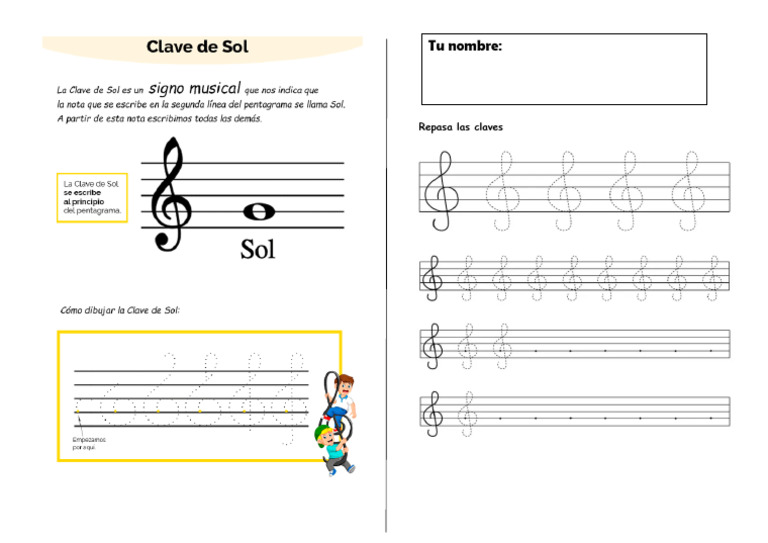 Clave de Sol+ejercicio | PDF