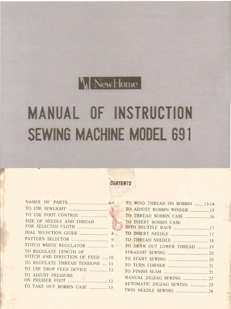 Sewing Machine User Manual | PDF | Sewing Machine | Sewing