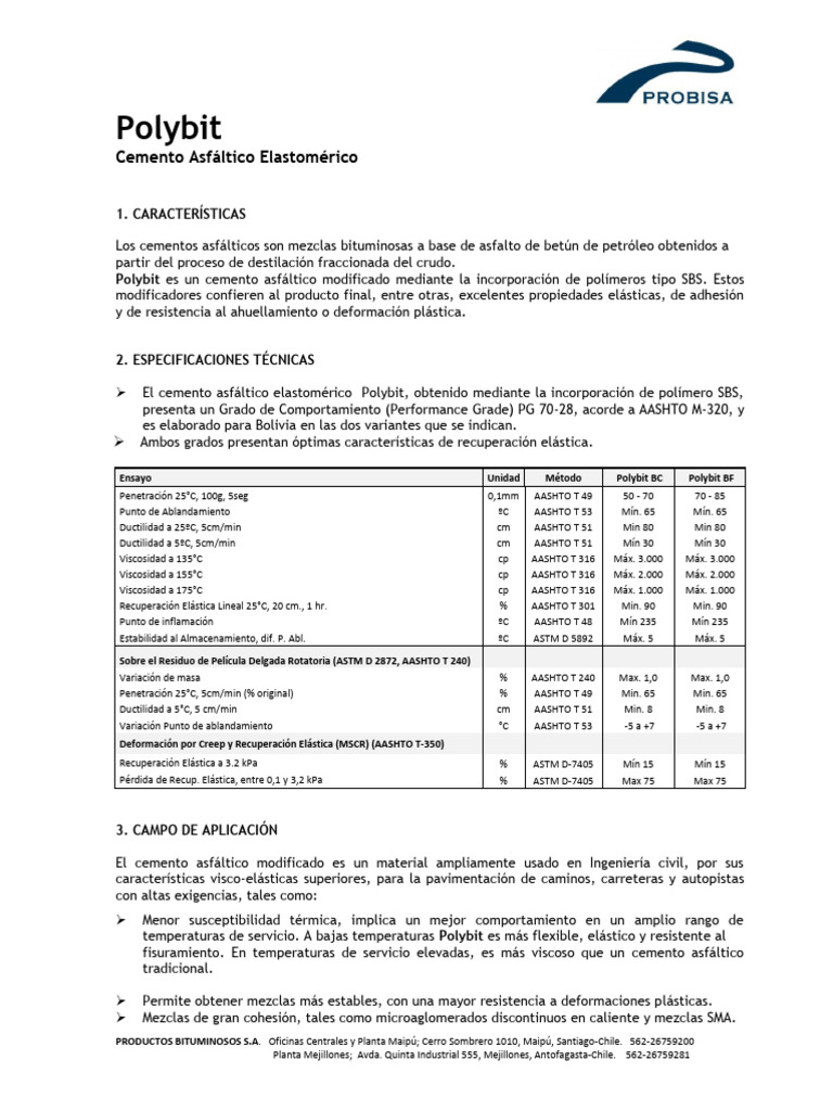 Polybit Bol | PDF | Temperatura | Cemento