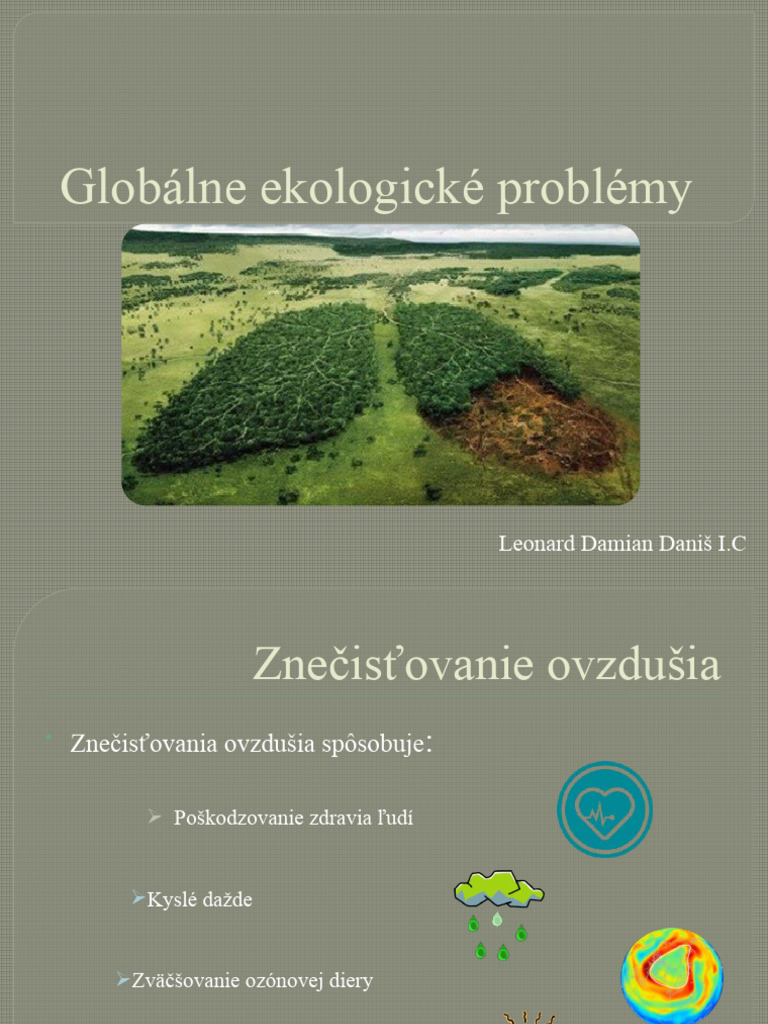 Globálne Ekologické Problémy Projekt Na Seminár Biologie | PDF
