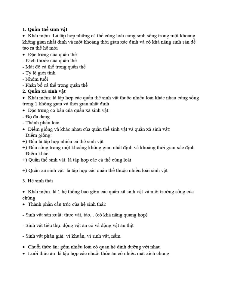 ôn tập gki sinh | PDF