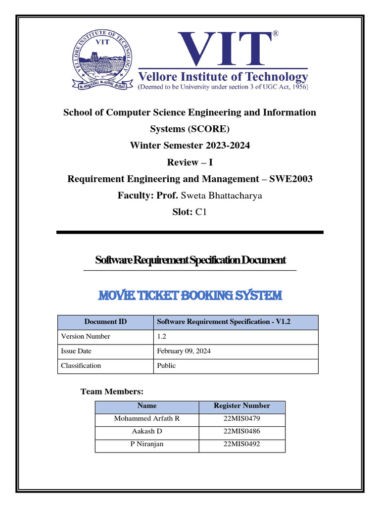 SRS Document For Movie Ticket Booking System | PDF | Information ...