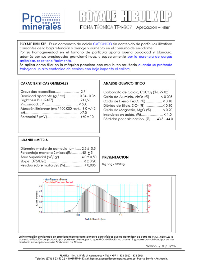 Ficha Tecnica Hbulk LP 2021 | PDF | Ciencias fisicas | Átomos