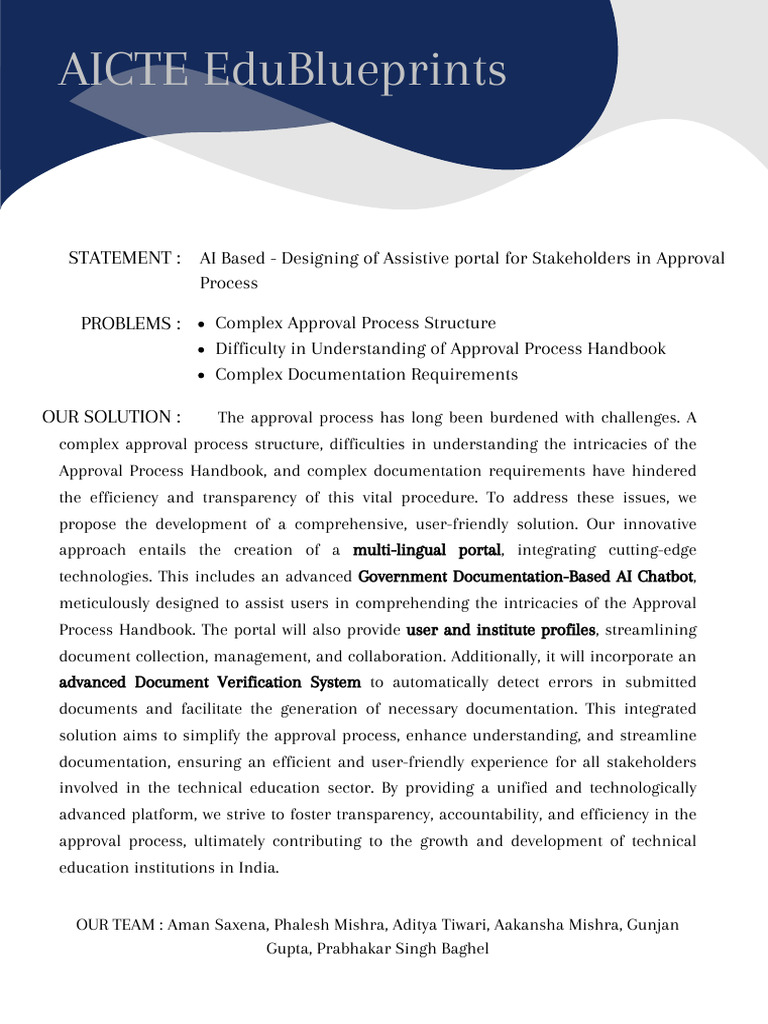 AICTE EduBlueprints Abstract | PDF | Business