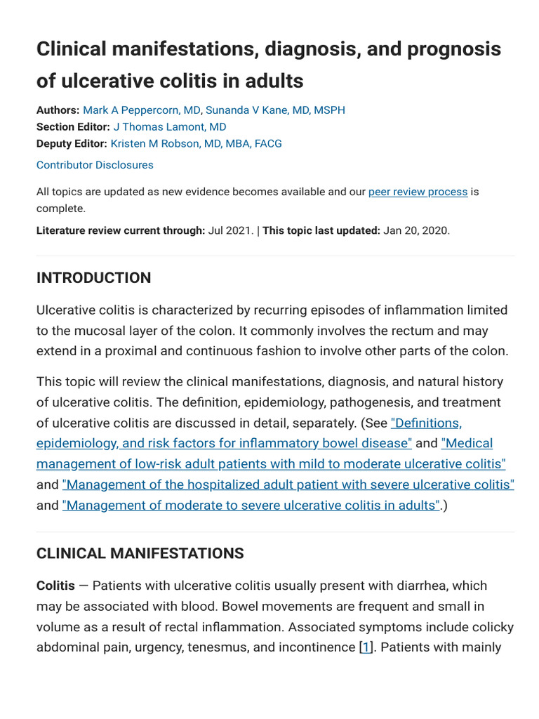 Ulcerative Colitis diagnosis | PDF | Ulcerative Colitis | Inflammatory Bowel Disease