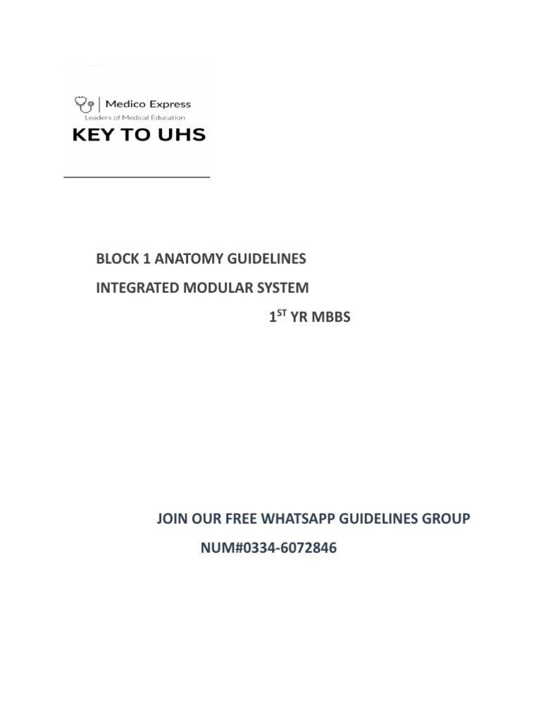 Anatomy Block 1 Guidelines by MEDICO EXPRESS | PDF | Skin | Reproduction Anatomy Block 1 Guidelines by MEDICO EXPRESS | PDF | Skin | Reproduction