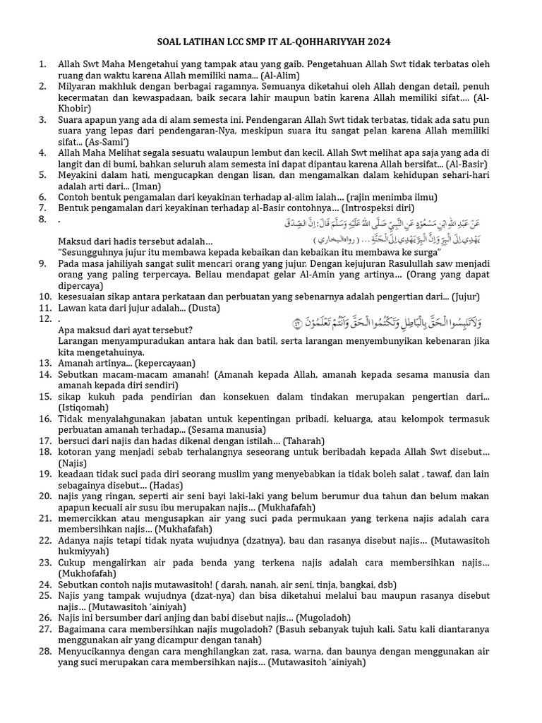 Soal Latihan LCC 2024 | PDF