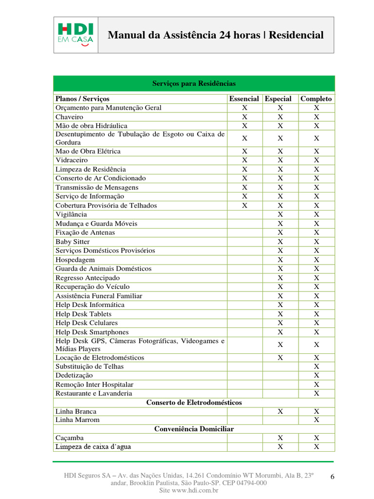 Manual Da Assitência 24 Horas Hdi | PDF