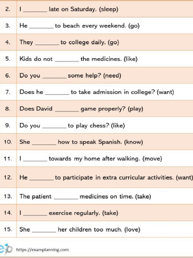 Present Tense Review | PDF