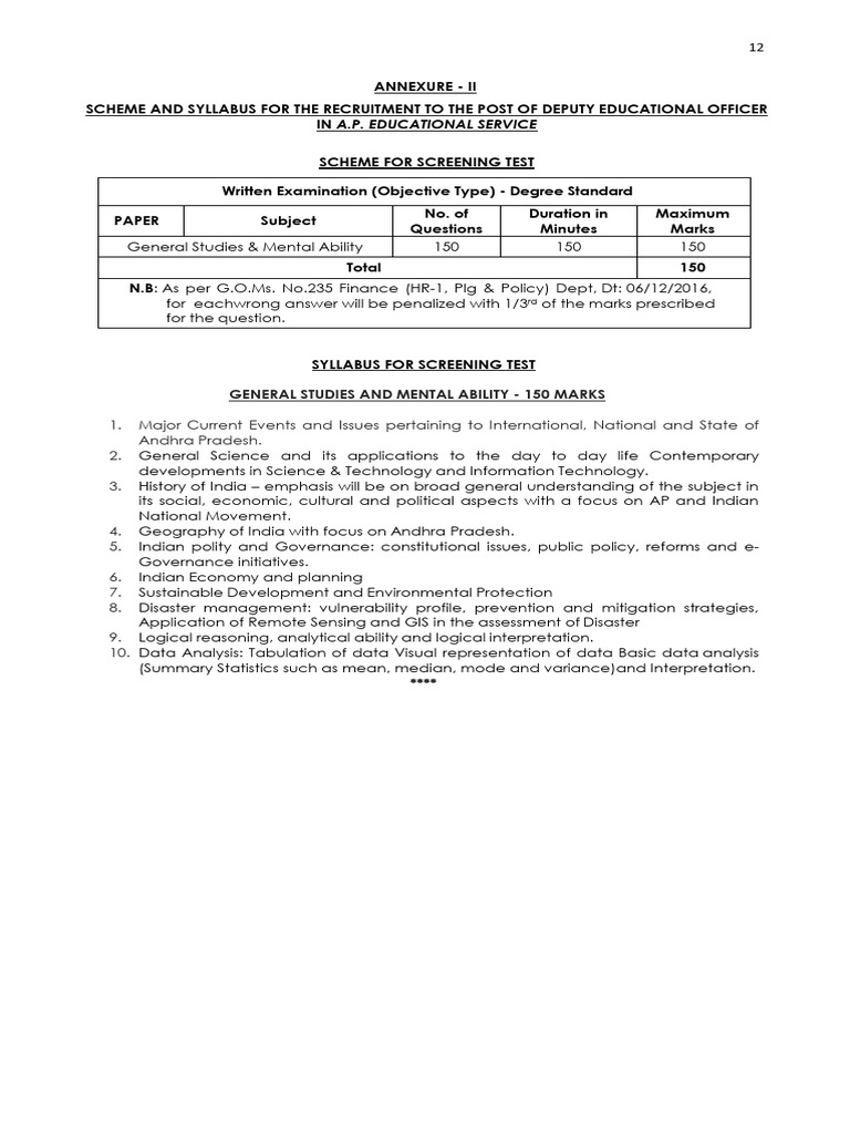 DEO Syllabus | PDF | Operating System | Microsoft Excel