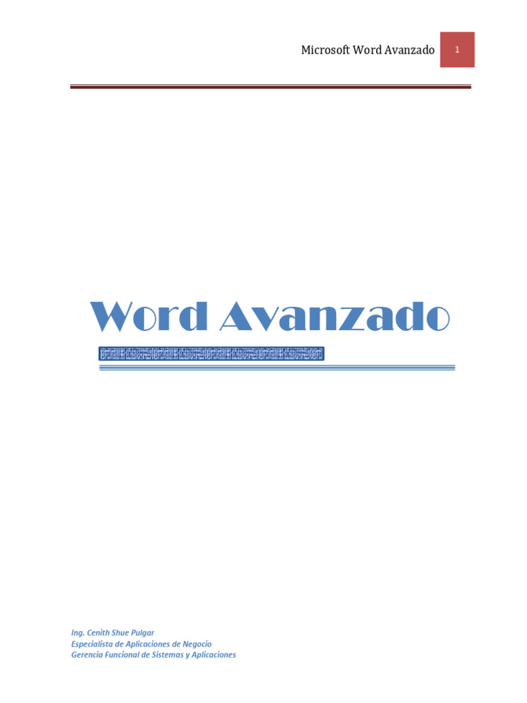 WORD AVANZADO 2010 | PDF | Microsoft Word | Software de la aplicacion