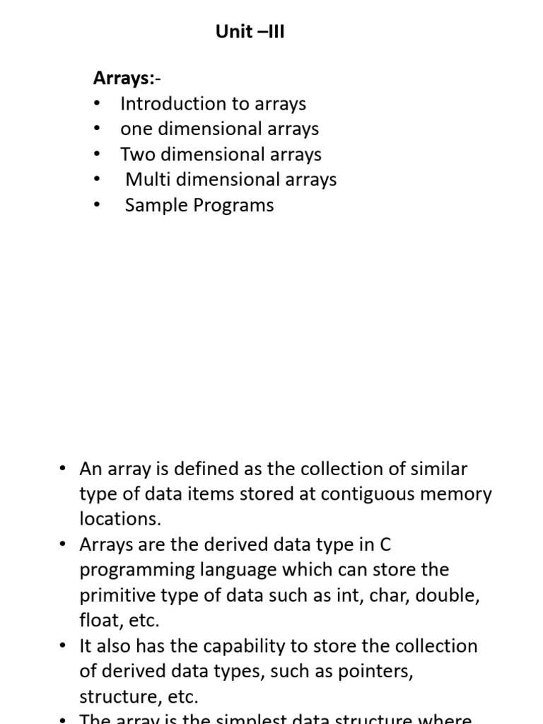 UNIT-3_Arrays | PDF