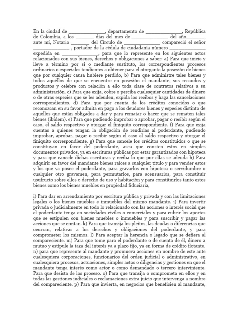 Poder General | PDF | Finanzas y dinero | Derecho