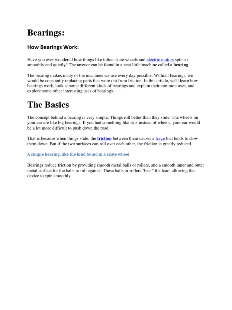 Bearing Notes | PDF | Bearing (Mechanical) | Gear
