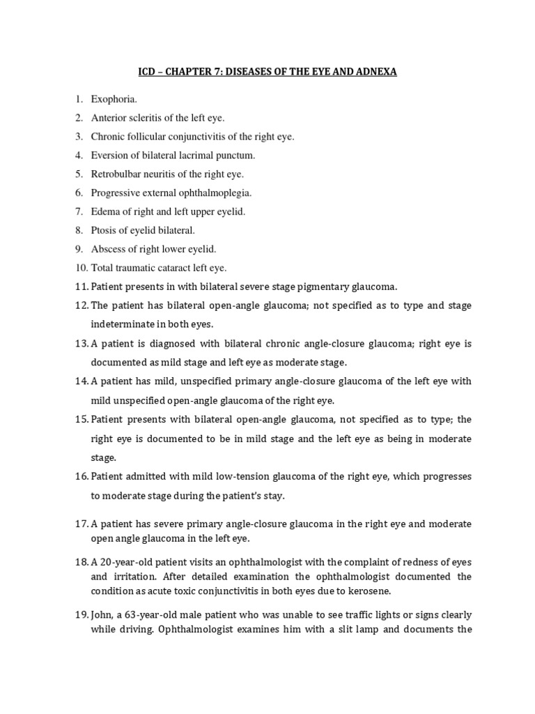 ICD 7. Eye | PDF | Glaucoma | Visual System