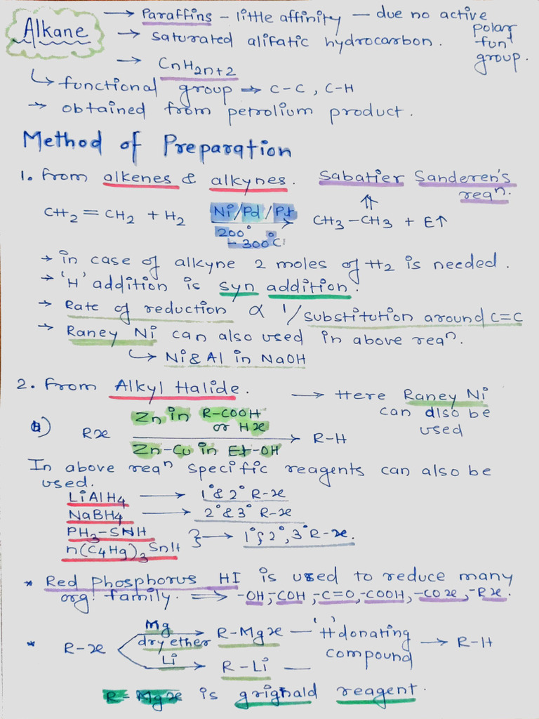 Alkane Method of Preparation | PDF