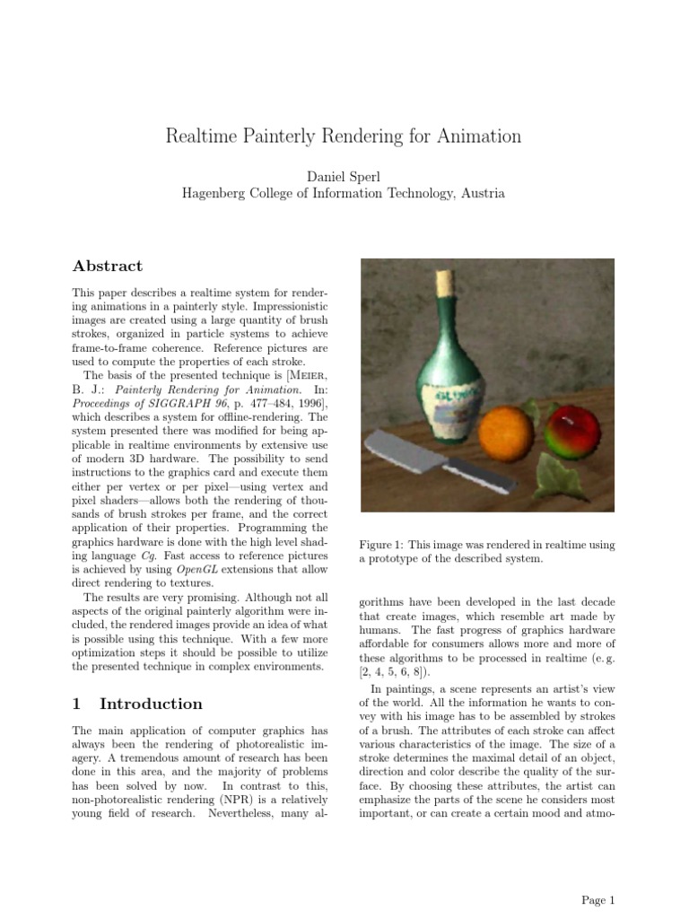 Realtime Painterly Rendering For Animation | PDF | Shader | Rendering ... Realtime Painterly Rendering For Animation | PDF | Shader | Rendering ...